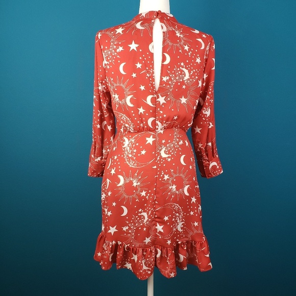 ASOS | Dresses | Asos Stars And Moon Wrap Front Mini Dress Nwt | Poshmark